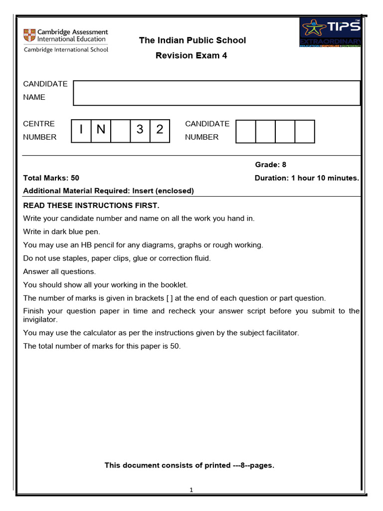 Gr8-Revision 4-Paper1 | PDF