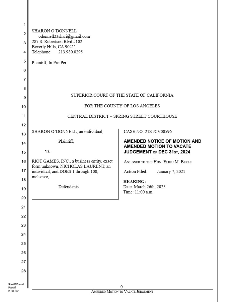 Amended Notice of Motion and Amended Motion to Vacate Judgement of Dec ...