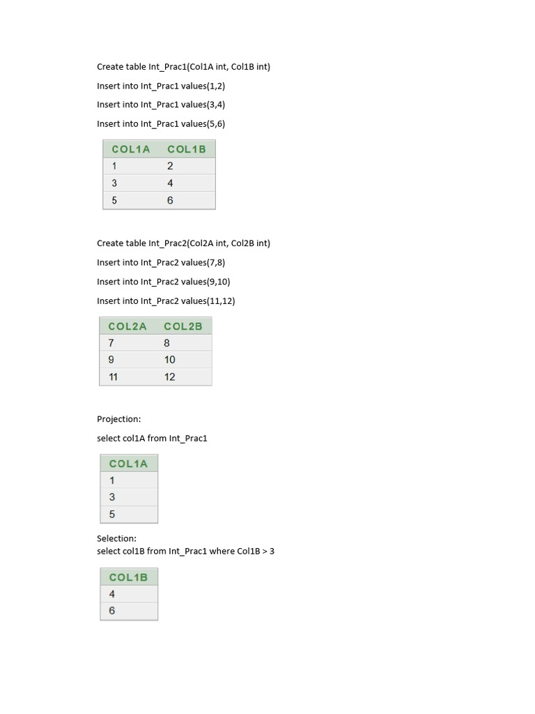 SQL Table Operations and Queries Guide | PDF