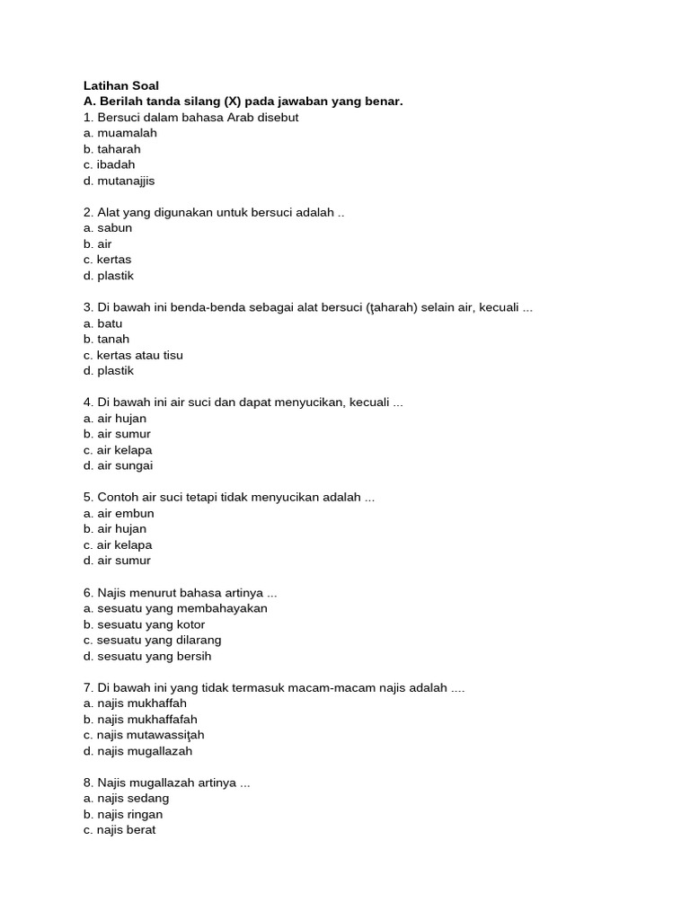 Latihan Soal Fiqih | PDF