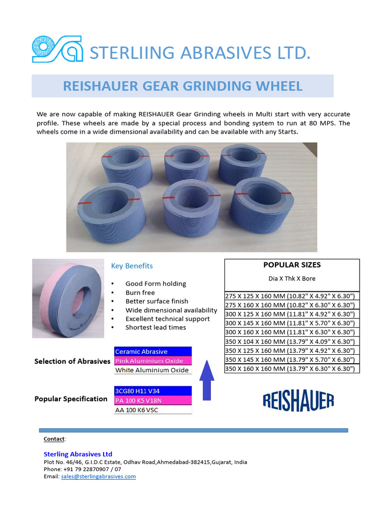 Reishauer Gear Grinding wheel | PDF