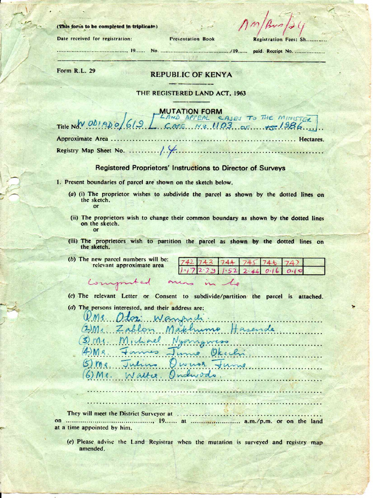 Mutation Form Sebastian Wangudi | PDF