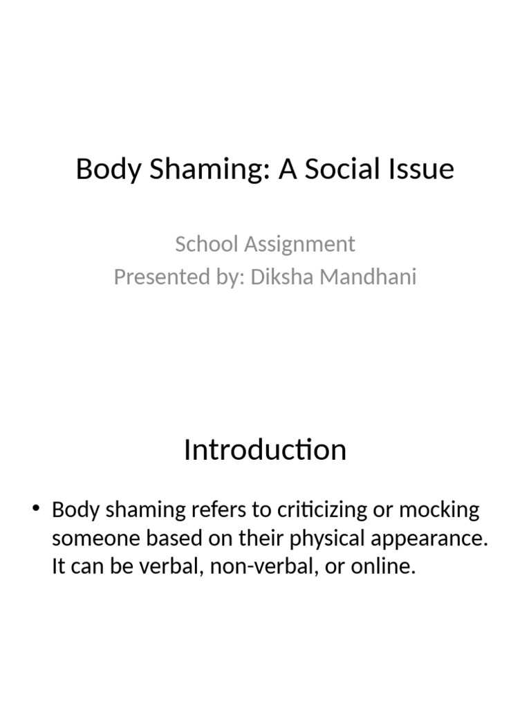 Body Shaming Presentation Updated | PDF