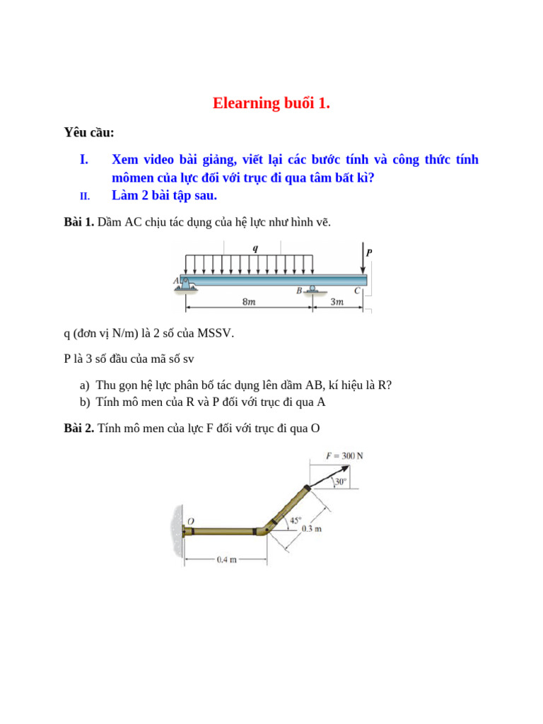 1. Bài tập elearning 1 | PDF