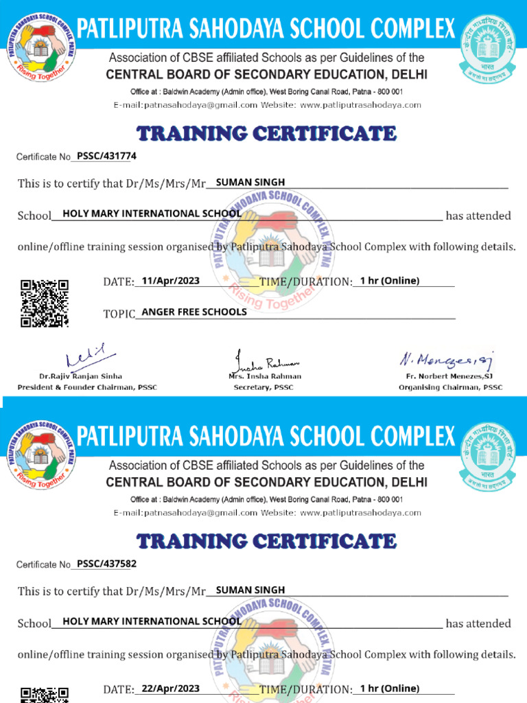 2 In-House Certificates | PDF