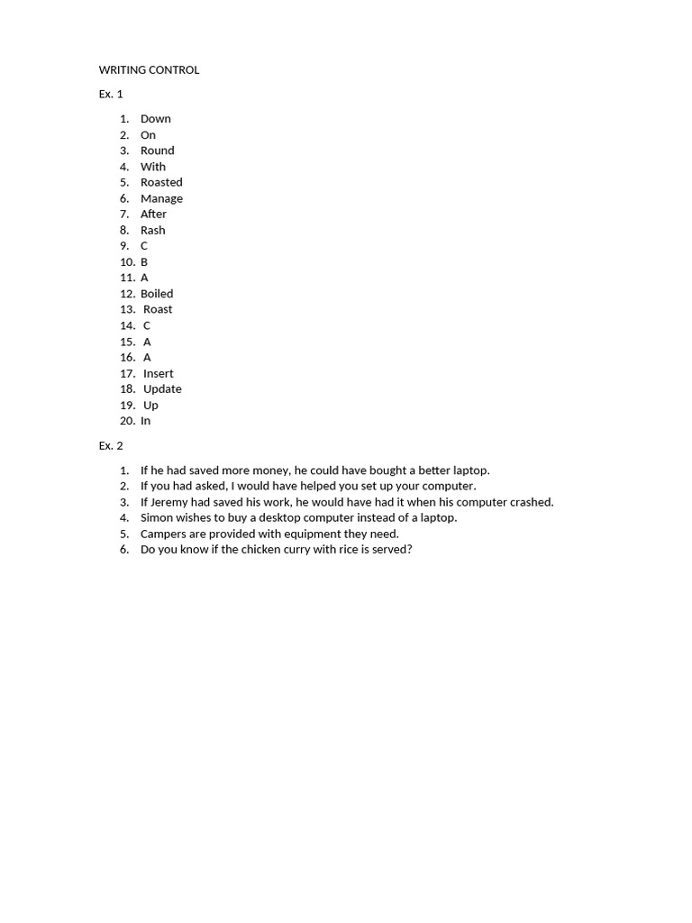 Writing Control | PDF