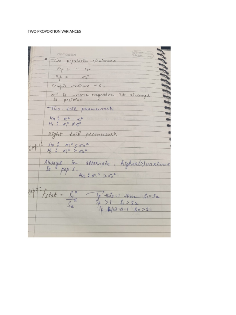 Two Proportion Variances | PDF