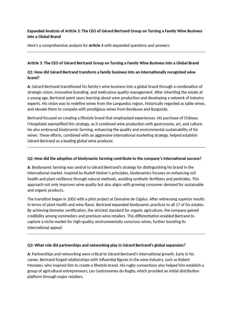 Expanded Analysis of Article 3 | PDF | Brand | Wine
