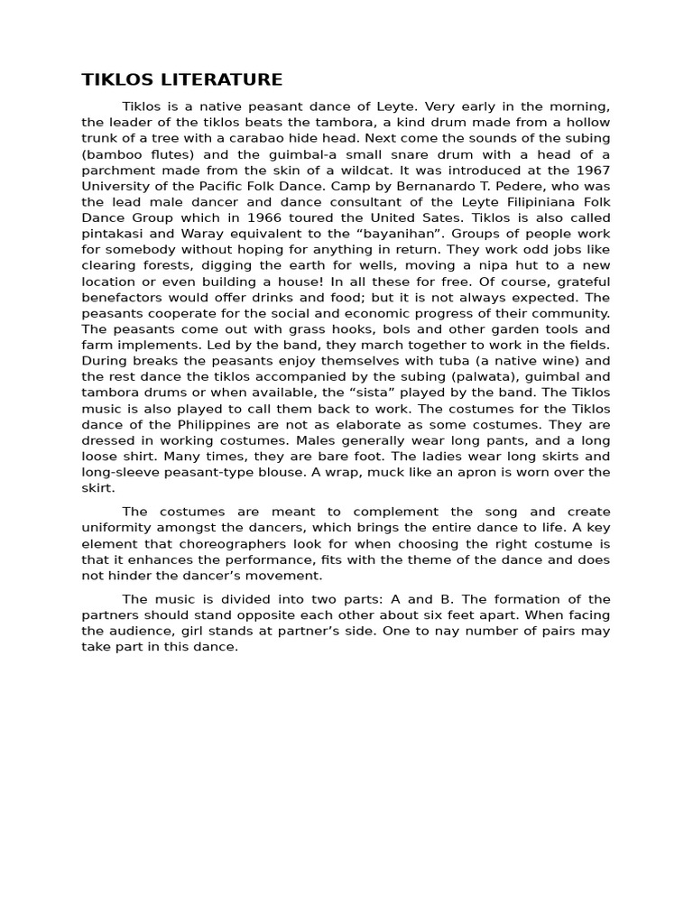 Tiklos Literature | PDF