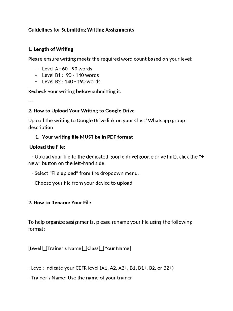 Writing Guidelines | PDF