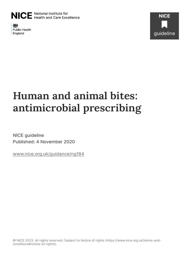 Human and Animal Bites Antimicrobial Prescribing PDF 66142021681861 ...