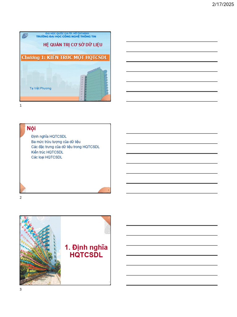 Ch 1 - Kien truc mot HQTCSDL - SV new | PDF