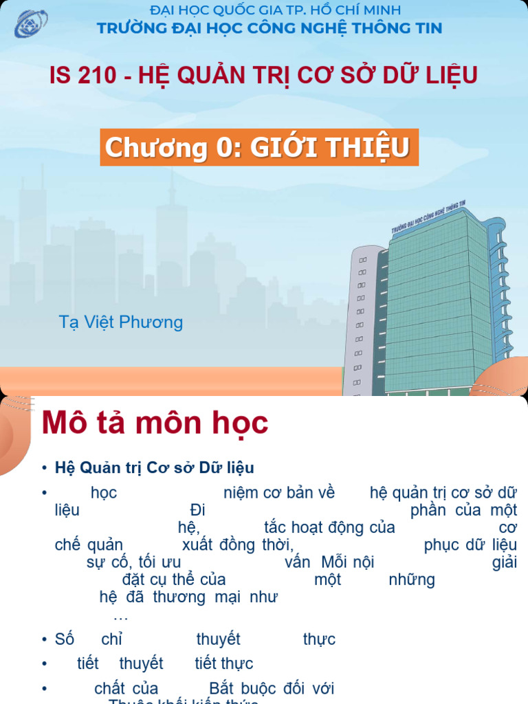 CH 0 - Gioi Thieu Mon Hoc - SV New | PDF