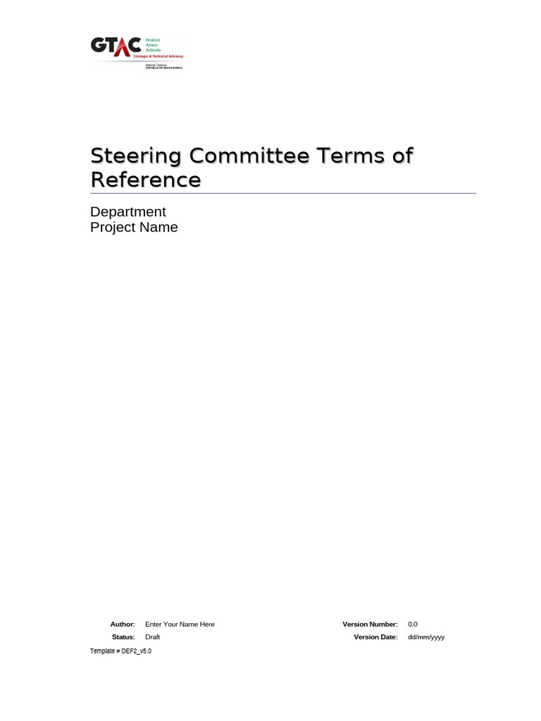 DEF2.Terms-of-Reference Template v5.0 | PDF | Committee