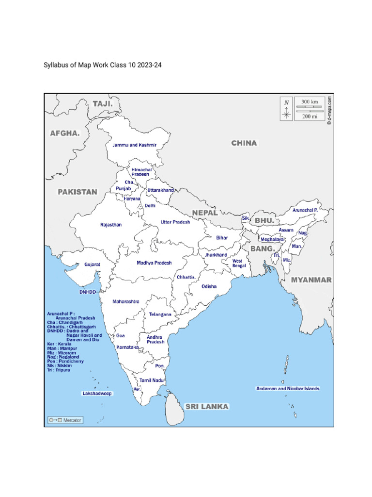 Class 10 Map Work Syllabus 2023-24 | PDF | Gujarat | Tamil Nadu