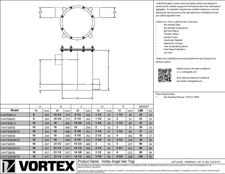 Angel Hair Trap - VAHTxx | PDF | Mechanical Engineering