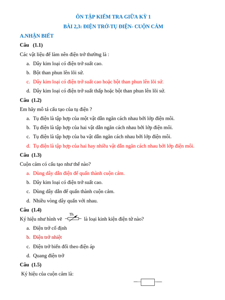 ÔN TÂP KTGK CN 12 | PDF