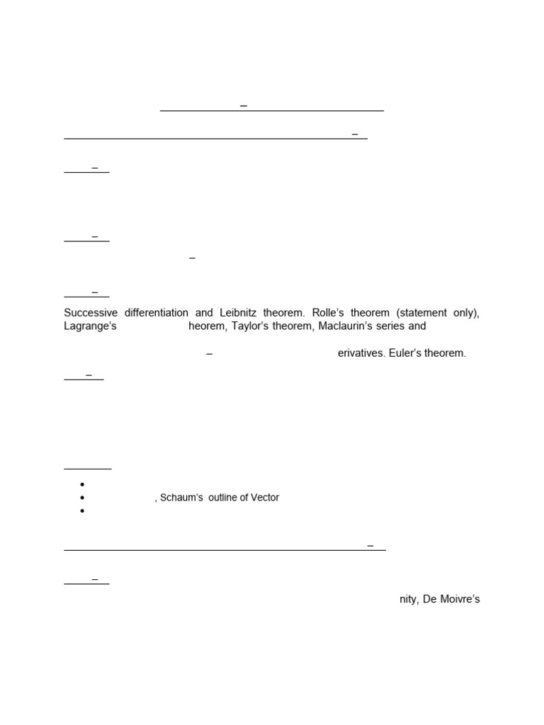 U.G. Mathematics Syllabus for Economics | PDF | Equations | System Of ...