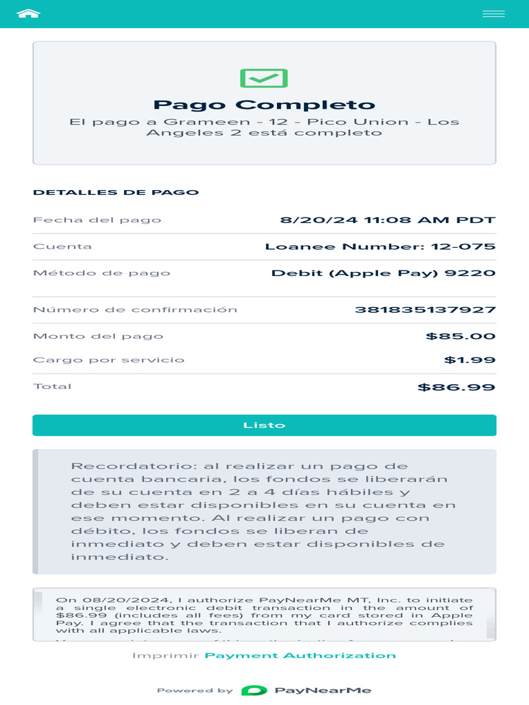 Confirmación de Pago | PDF