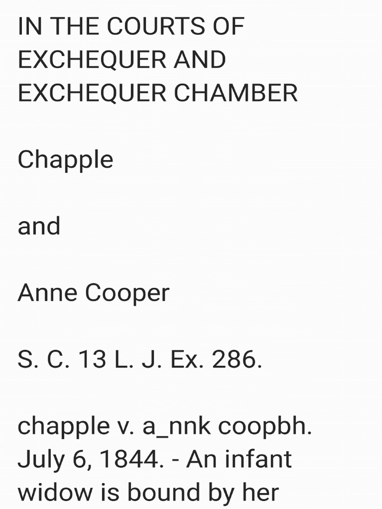 Chapple V Cooper | PDF