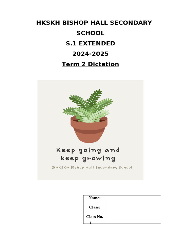 24-25 S1 T2 Dictation (Extended) | PDF | Sports