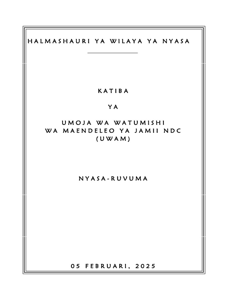 Katiba Ya M-Jamii NDC - Rasimu 2025 | PDF