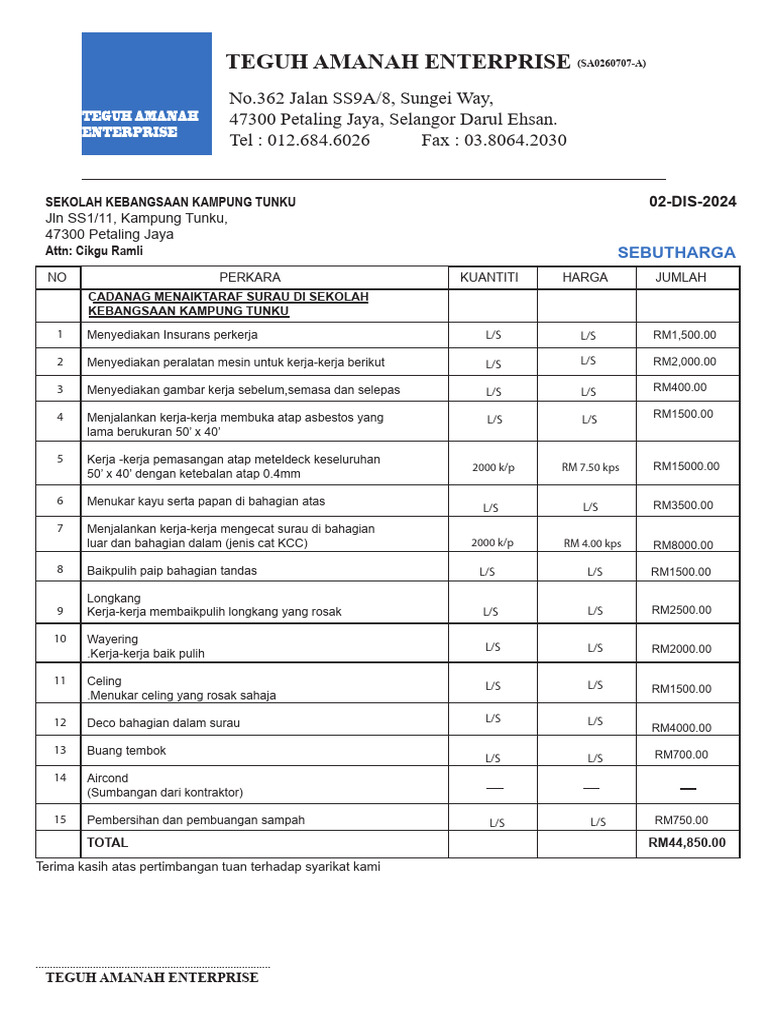 SKKT Quotation | PDF
