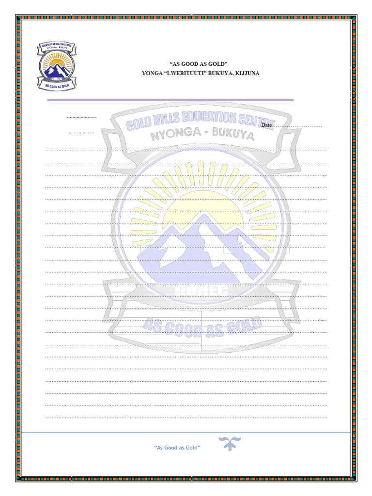 Headed Paper Gold Hills Education Centre 2025 | PDF