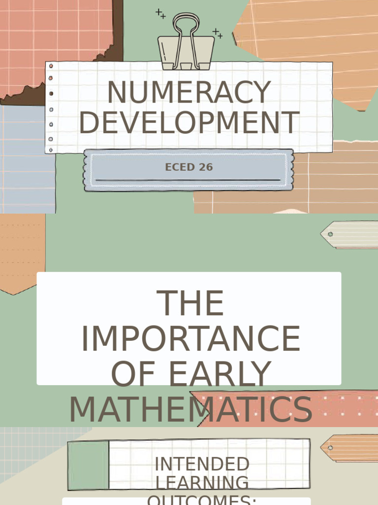Numeracy Development Week 1 | PDF | Mathematics | Learning