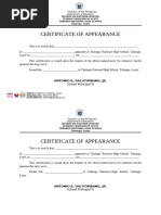 Certificate of Appearance-Template | PDF
