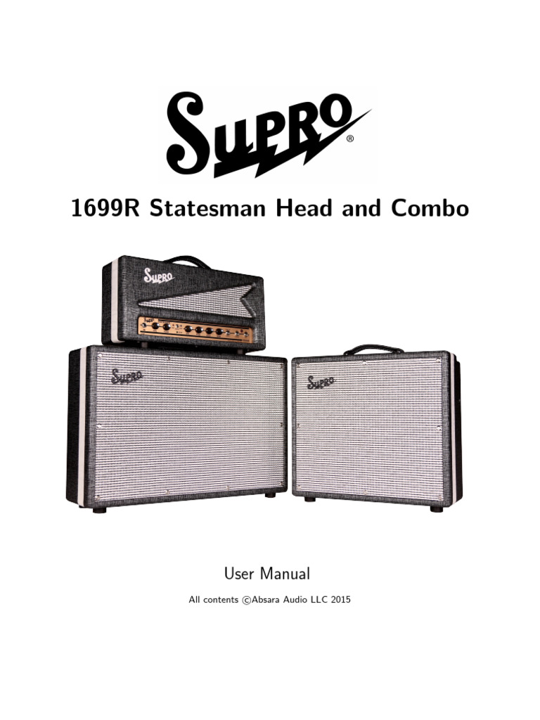 Supro Statesman User Manual | PDF | Amplifier | Loudspeaker