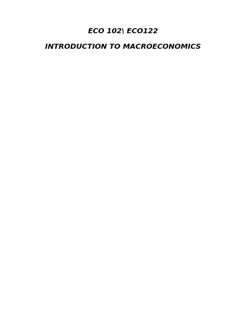 ECO 102 EDI-1 | PDF | Measures Of National Income And Output | Income