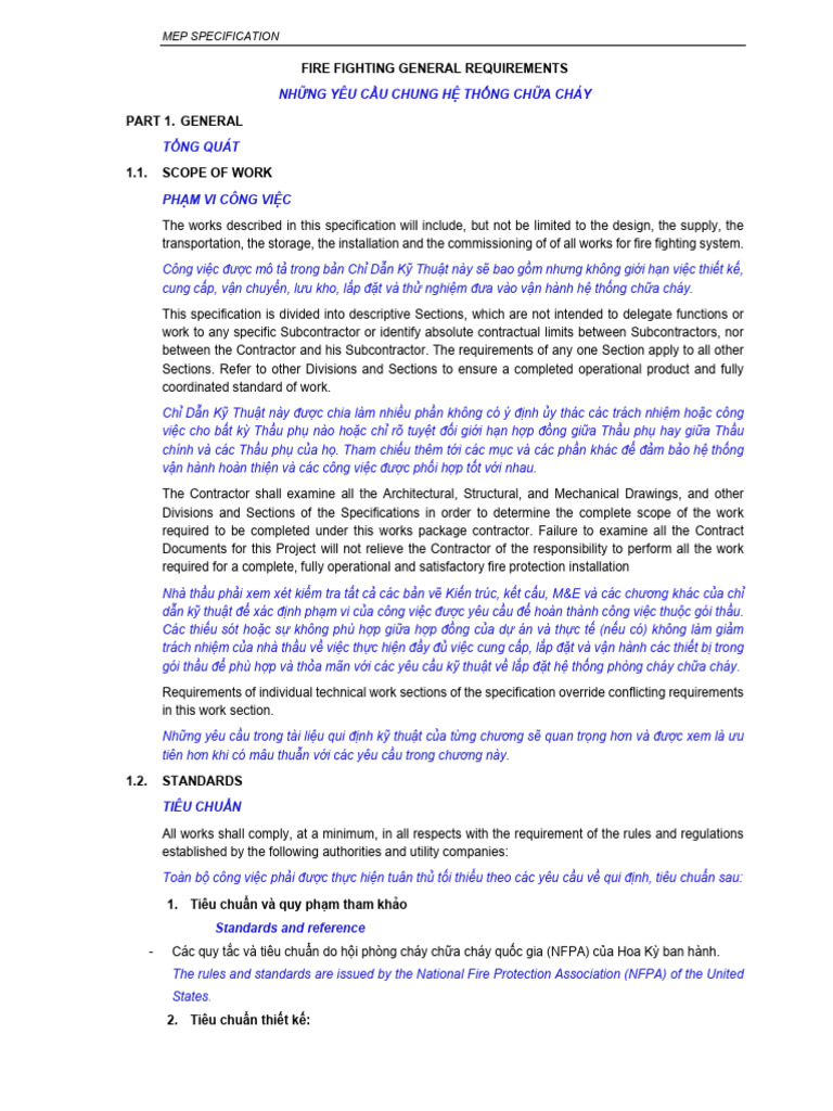 Fire Fighting General Requirements - R1 | PDF