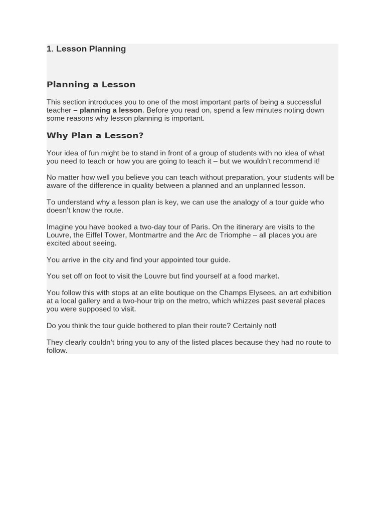 Tefl Study Notes Unit 2 | PDF | Lesson Plan | English As A Second Or ...