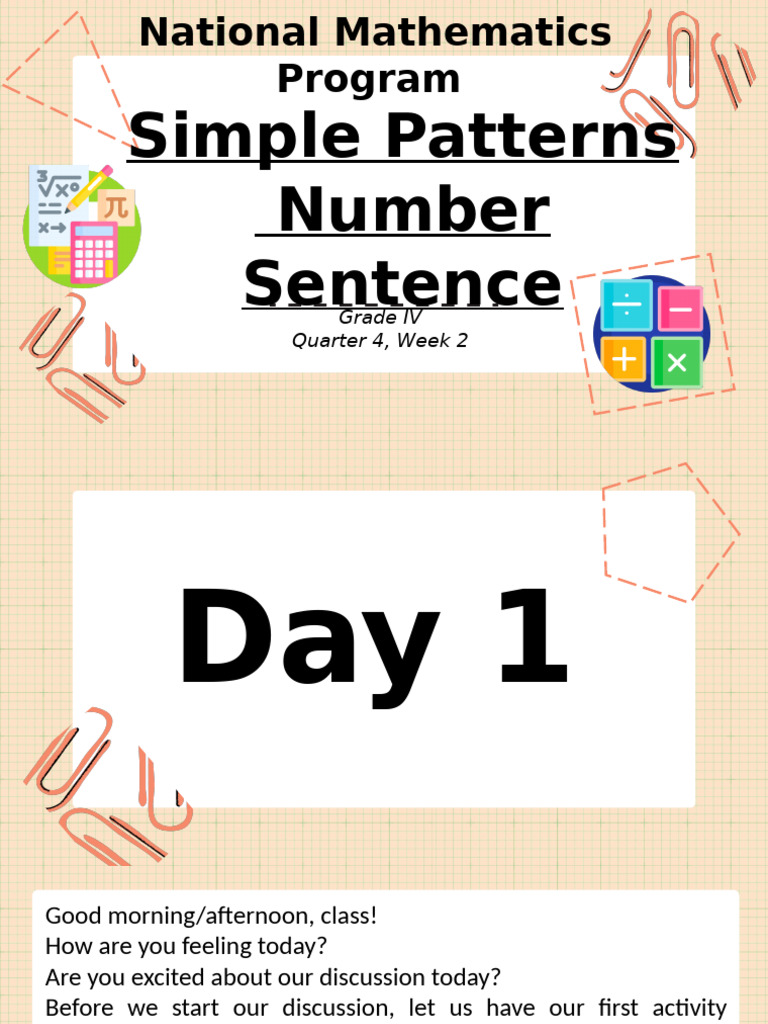 NMP Grade 4 Quarter 4, Week 2 | PDF | Pattern | Subtraction
