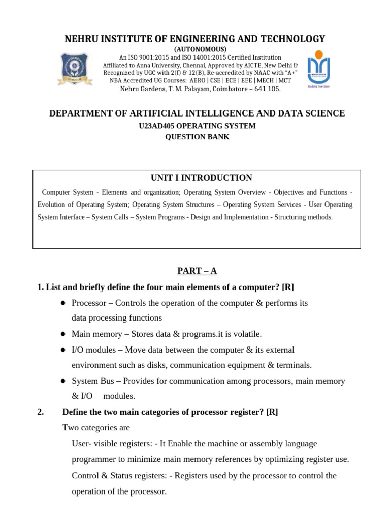 Question_bank | PDF | Process (Computing) | Thread (Computing)
