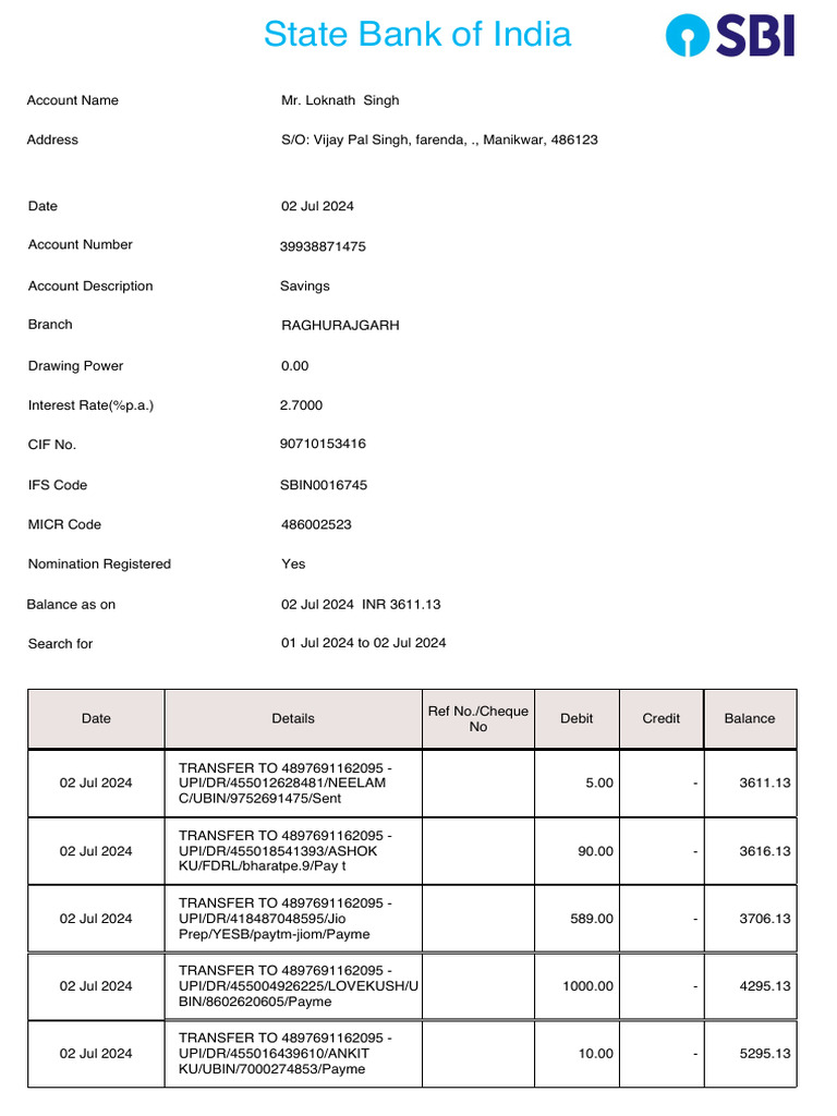 Bank Statements | PDF | Debit Card | Cheque