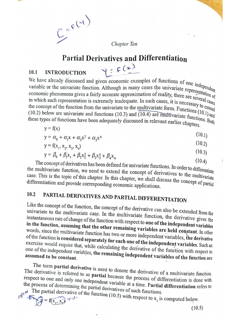 Partial Derivatives & Differentiation | PDF