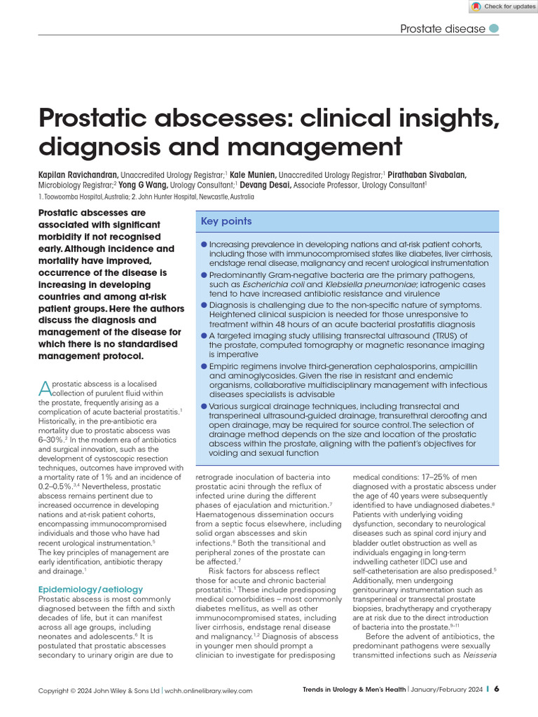 Trends Urol Men s Health - 2024 - Ravichandran - Prostatic abscesses ...