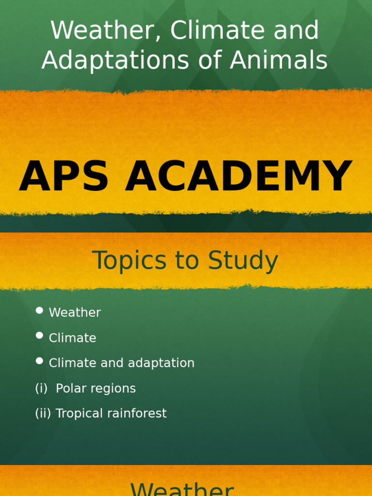 Weather, Climate and Adaptations of Animals | PDF | Weather | Precipitation