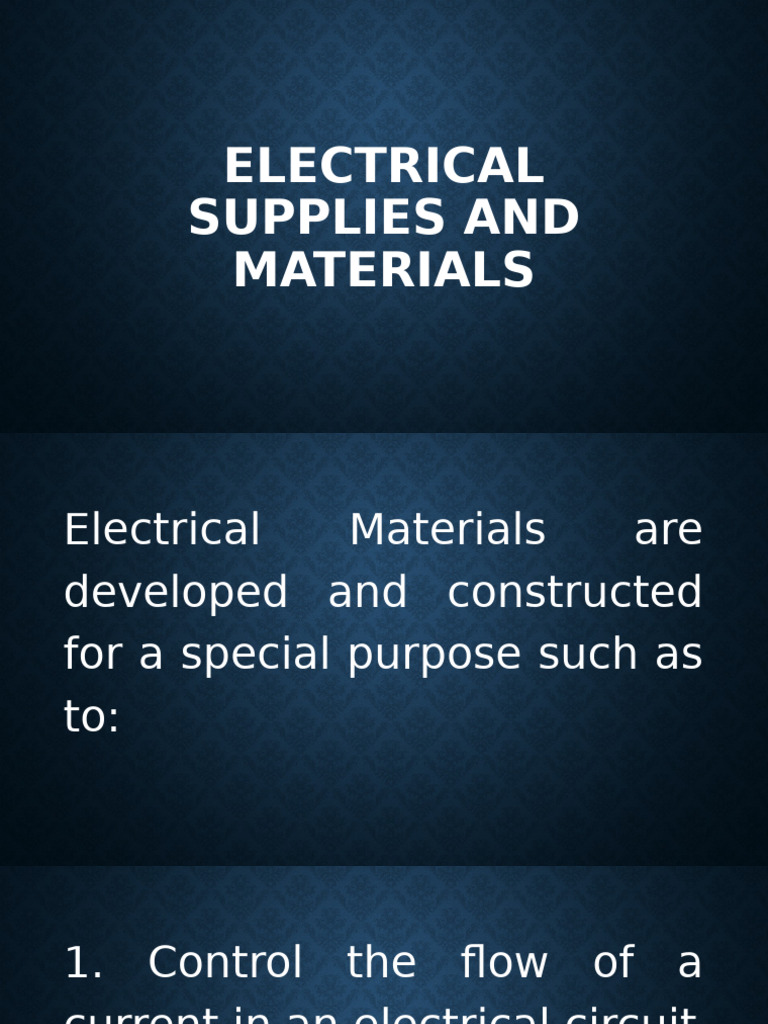 Essential Electrical Supplies Guide | PDF | Electrical Wiring | Fuse ...
