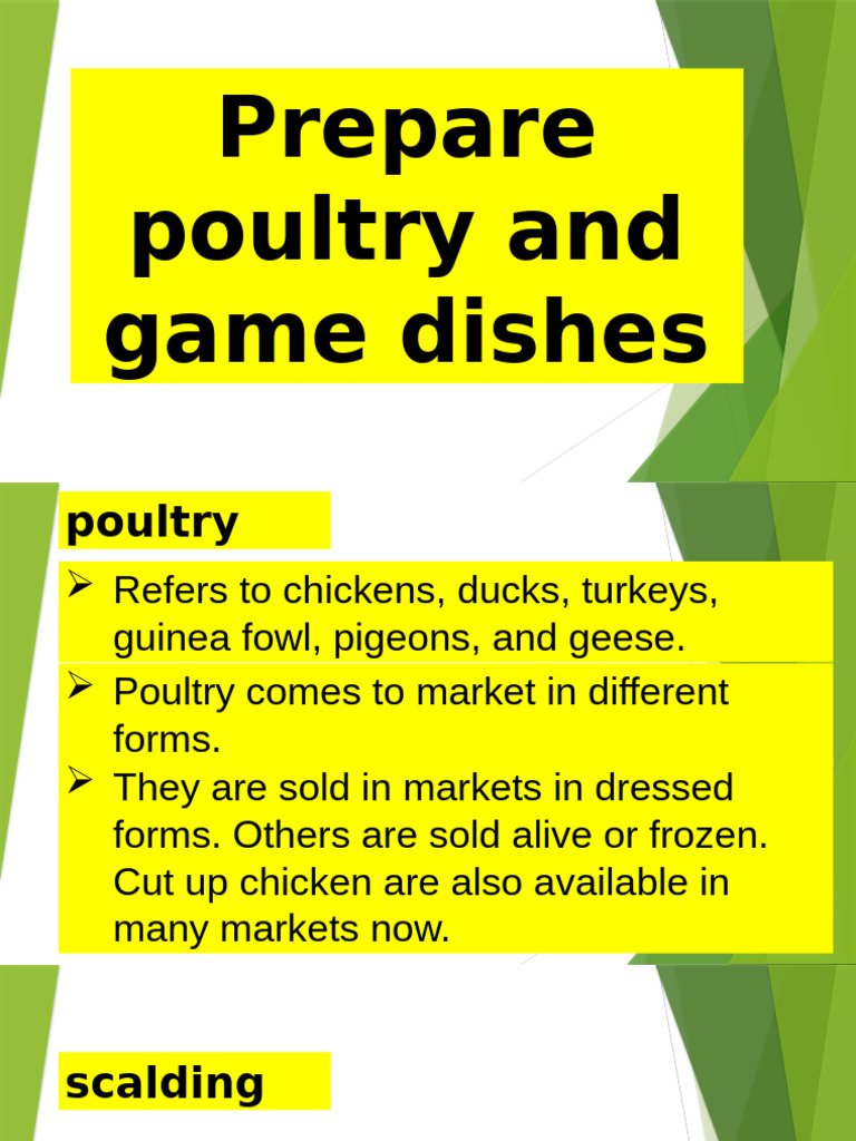Preparation of Poultry For Cooking | PDF