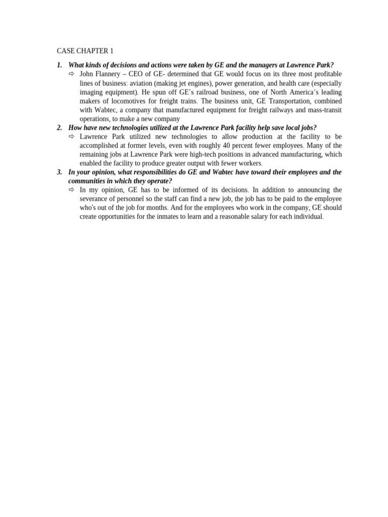 Case Chapter 1 | PDF