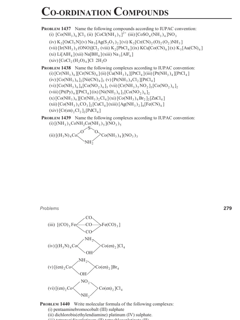 IUPAC Naming of Coordination Compounds | PDF | Coordination Complex ...