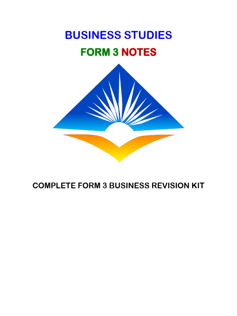 Business Form 3 Notes | PDF | Demand | Supply (Economics)