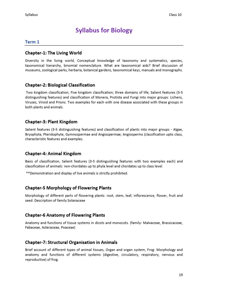 Class 11 Biology Syllabus Sose | PDF | Cell (Biology) | Cellular ...