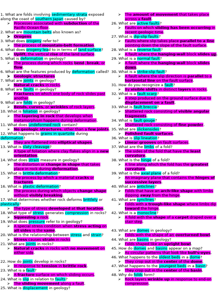 Geologic Structures and Deformation Explained | PDF | Fault (Geology ...