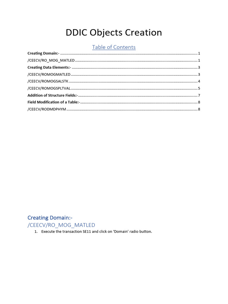 DDIC Objects Creation & Field Addition For Material Legder Sales Stock Split Valuation | PDF ...