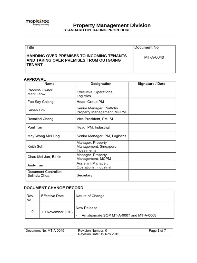 MT-A-0049 Handing Over Premises To Incoming Tenants and Taking Over ...