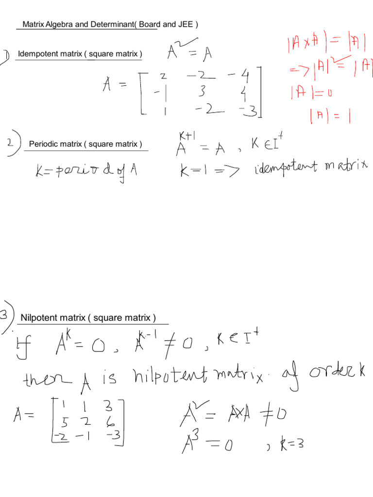 JEE Matrix+Determinant | PDF